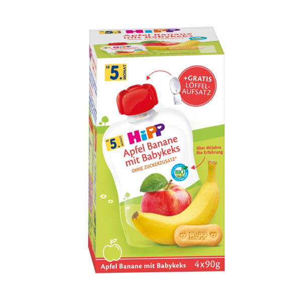 Hipp Squeezy Pack Apple Banana Biscuit - NamOnline